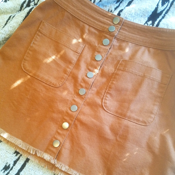 Madewell | Skirts | Madewell Rust Denim High Waist Button Front Skirt ...